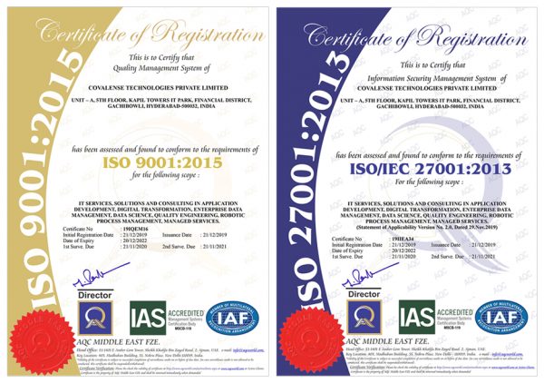 ISO 27001:2013 ISMS Certification & ISO 9001:2015 QMS certification ...